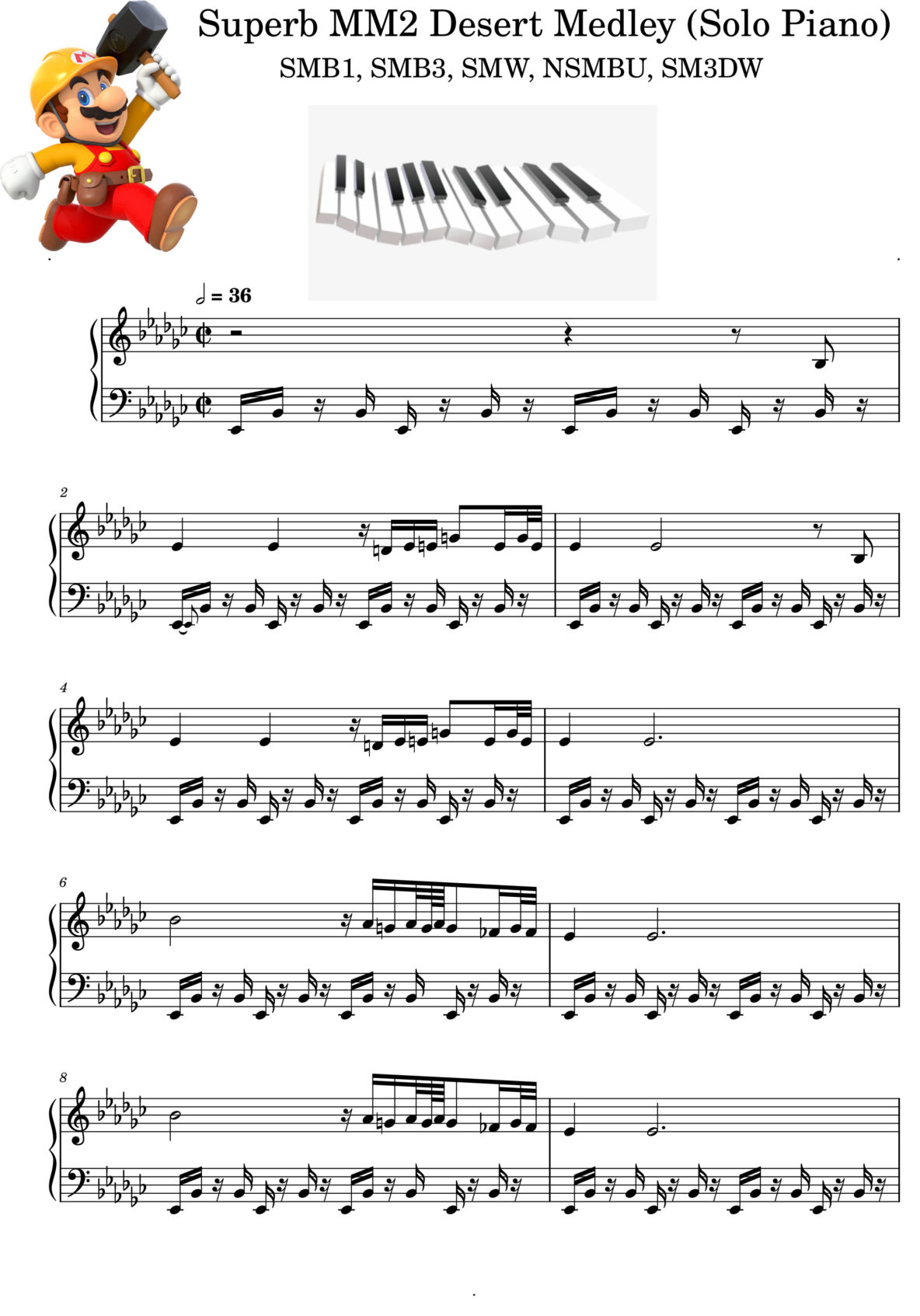 Superb Mario Maker 2 Medley – Desert Theme – Piano Sheet Music ... Superb Mario Maker 2 Medley – Desert Theme – Piano Sheet Music ...